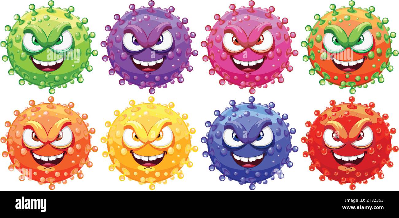 A lively illustration featuring a collection of cartoon monster ...