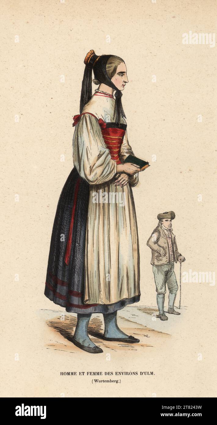 Man and woman of the environs of Ulm, Baden-Württemberg, Germany, 19th ...