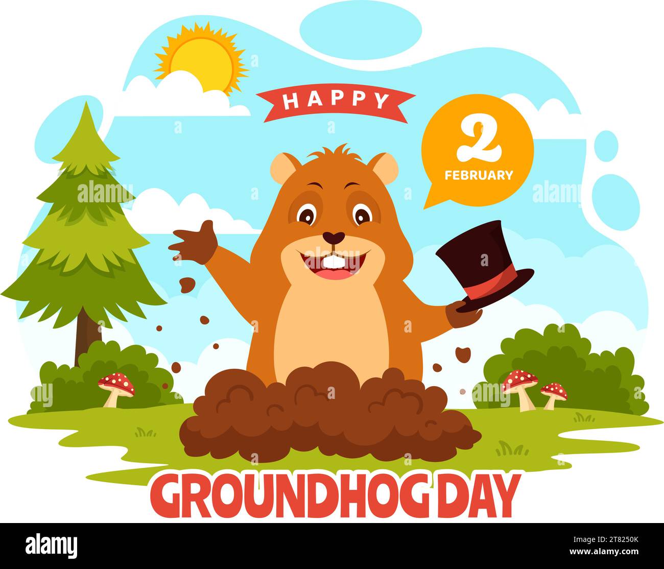 Groundhog cartoon illustration Stock Vector Images - Alamy