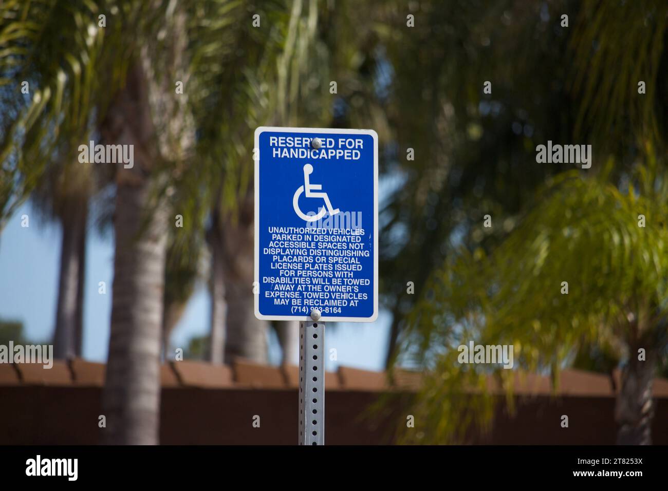 Handicap Sign for Parking Lot Space Stock Photo - Alamy