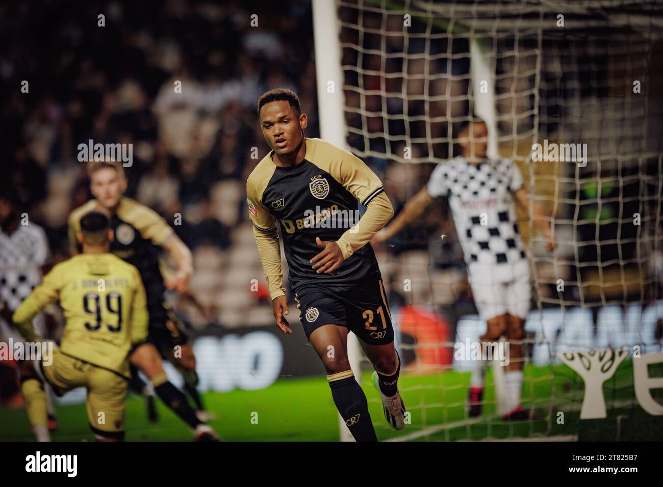 Geny Catamo celebrates after scoring goal during Liga Portugal 23/24 ...