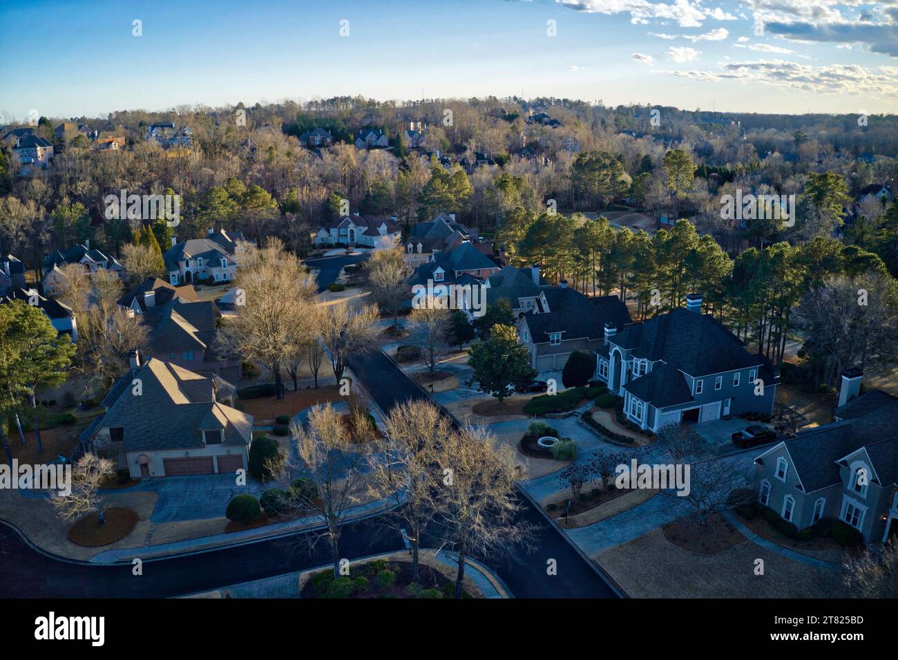 Aerial view of an upscale subdivision in suburbs of USA Stock Photo - Alamy