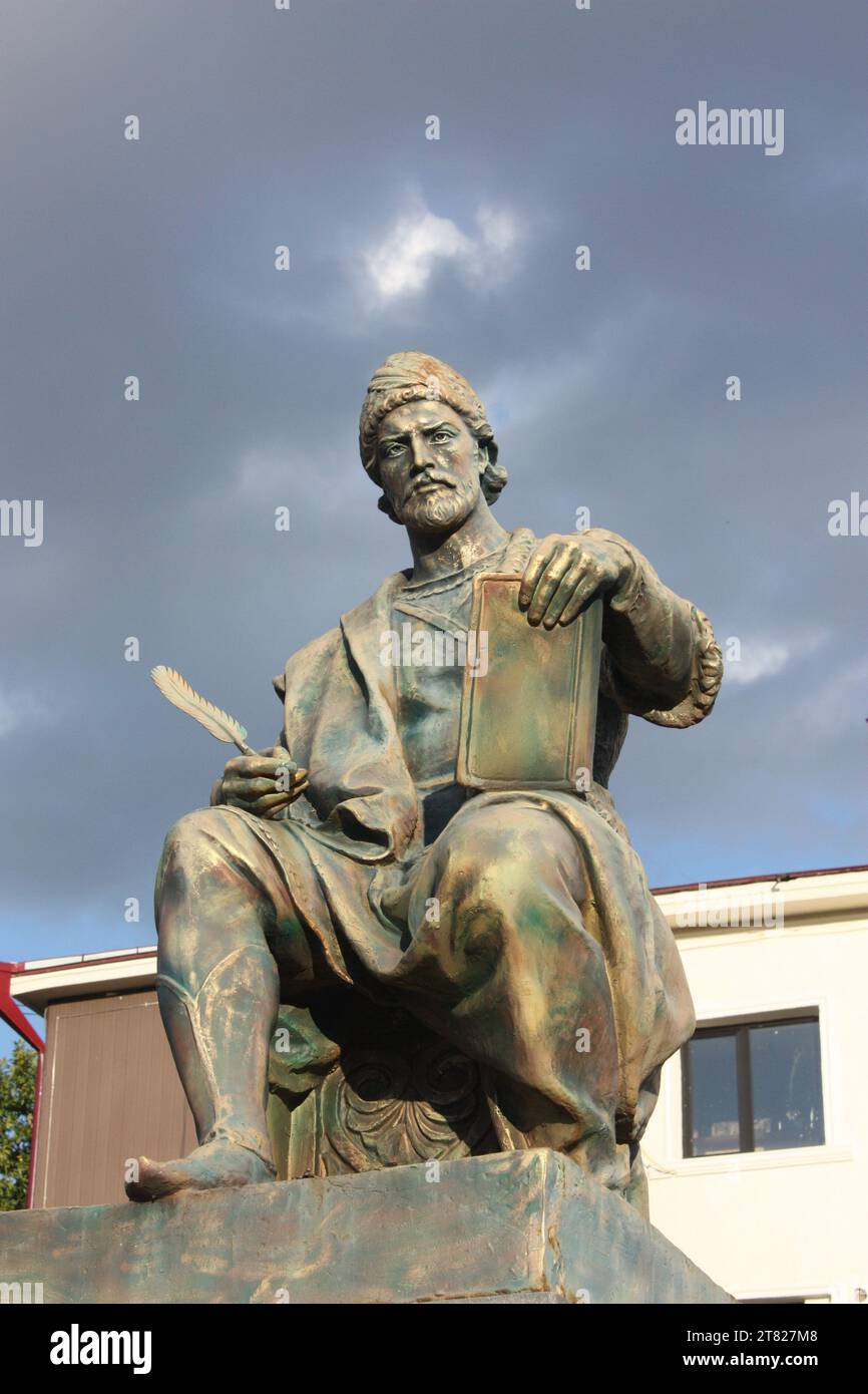 A statue of Shota Rustaveli, the medieval Georgian poet Stock Photo - Alamy