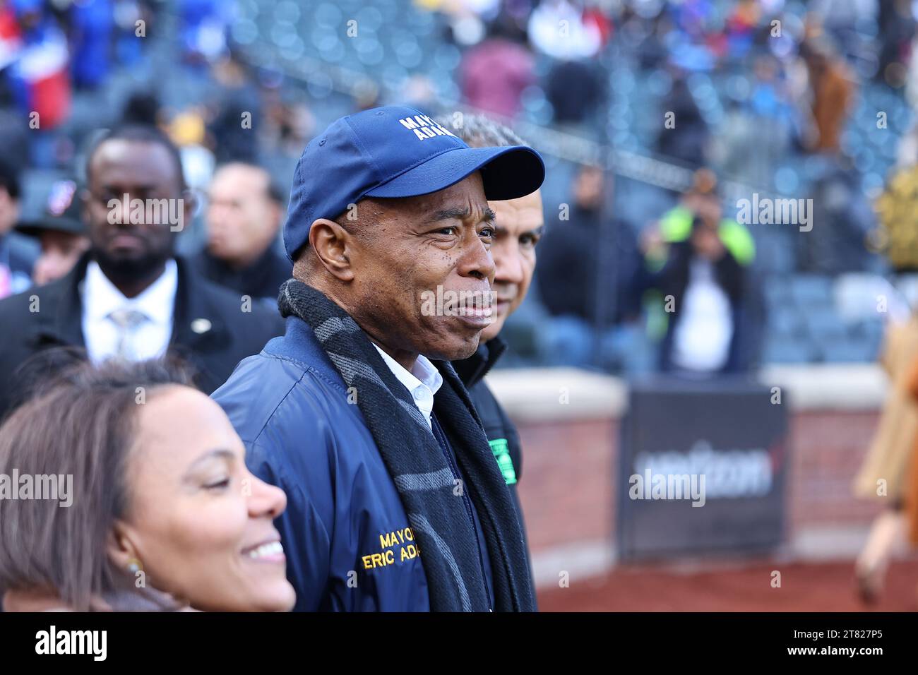 New York City Mayor Eric Adams before throwing out the ceremonial first ...