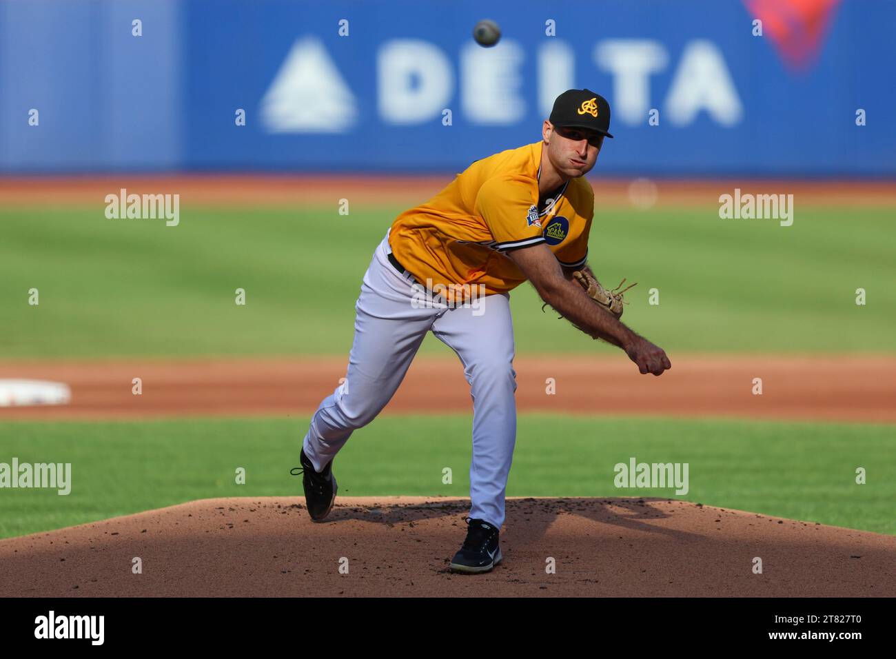 Las Águilas Cibaeñas starting pitcher Tyler Viza (99) throws during the ...