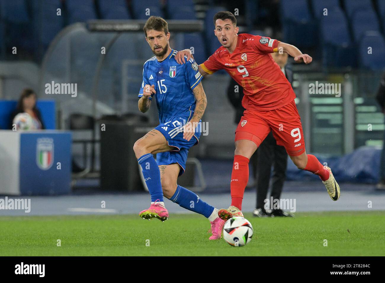 Rome, Italy, 17 Nov, 2023 Francesco Acerbi of Italy and Erdon Daci of ...