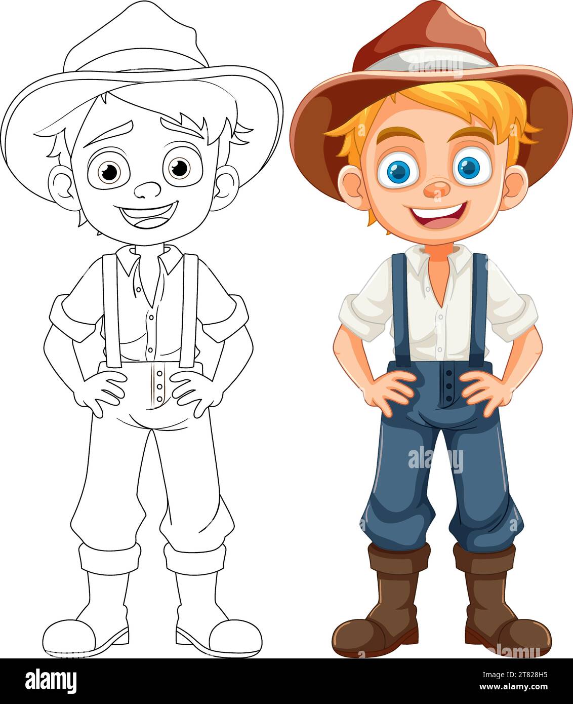 Farmer boy coloring page hi-res stock photography and images - Alamy