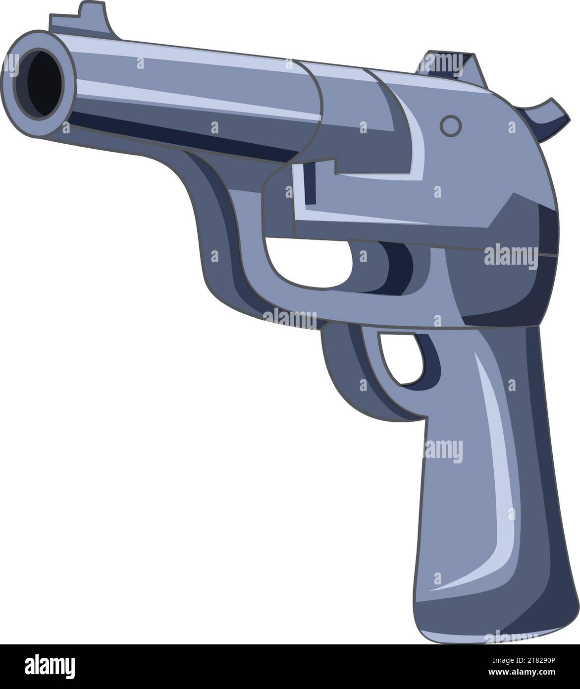 A vector cartoon illustration of a simple gun, isolated on a white ...