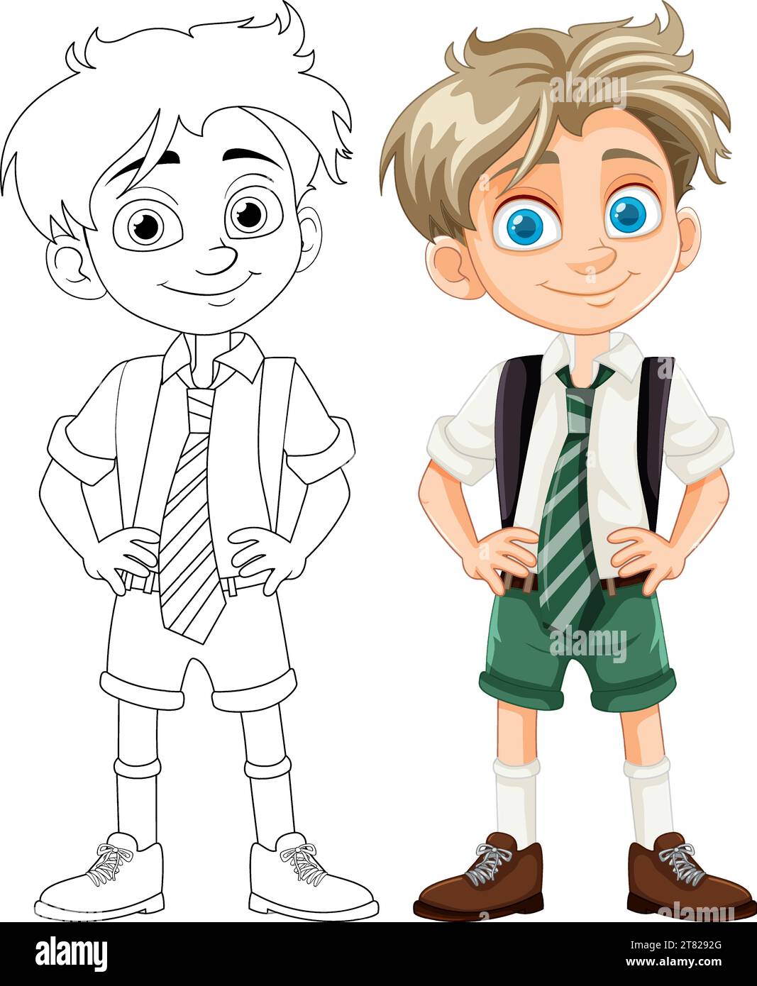 Cartoon boy ready school hi-res stock photography and images - Alamy