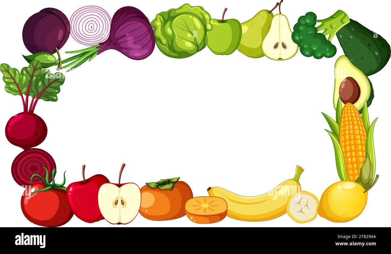Vegetables frame clipart Cut Out Stock Images & Pictures - Alamy