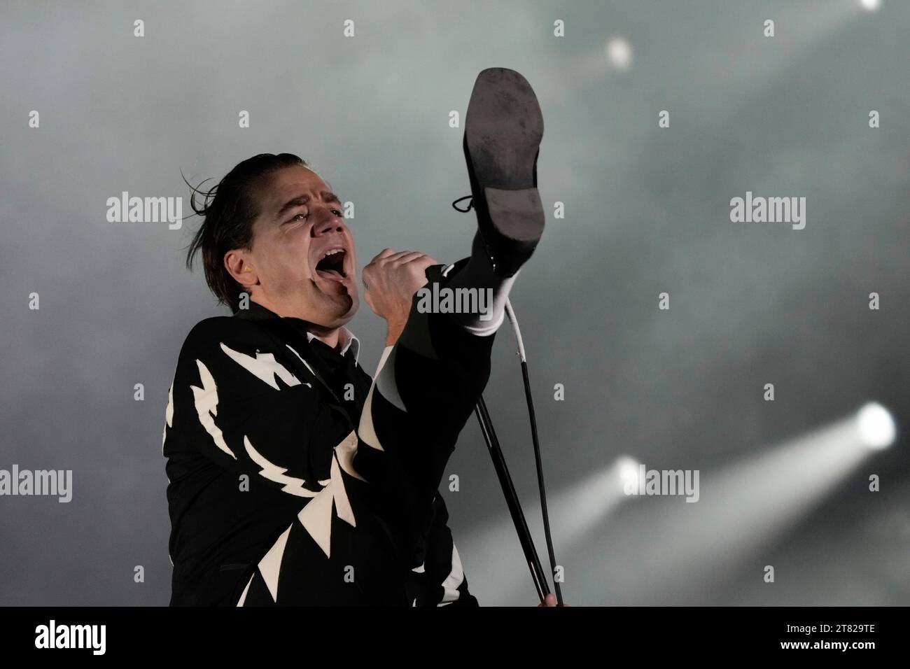 Singer Pelle Almqvist of the Swedish rock band The Hives performs ...