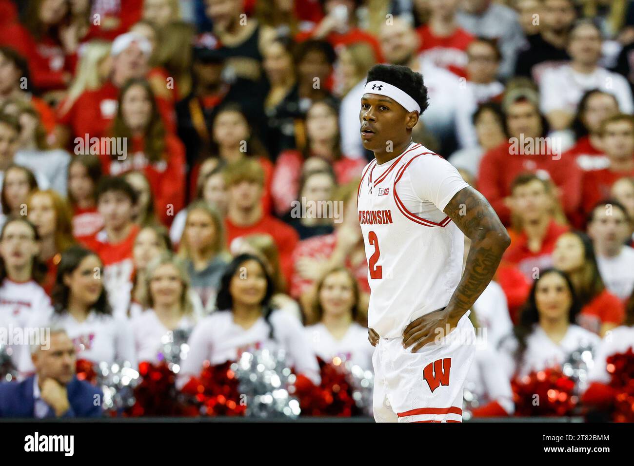 Madison, WI, USA. 17th Nov, 2023. Wisconsin Badgers guard AJ Storr (2 ...