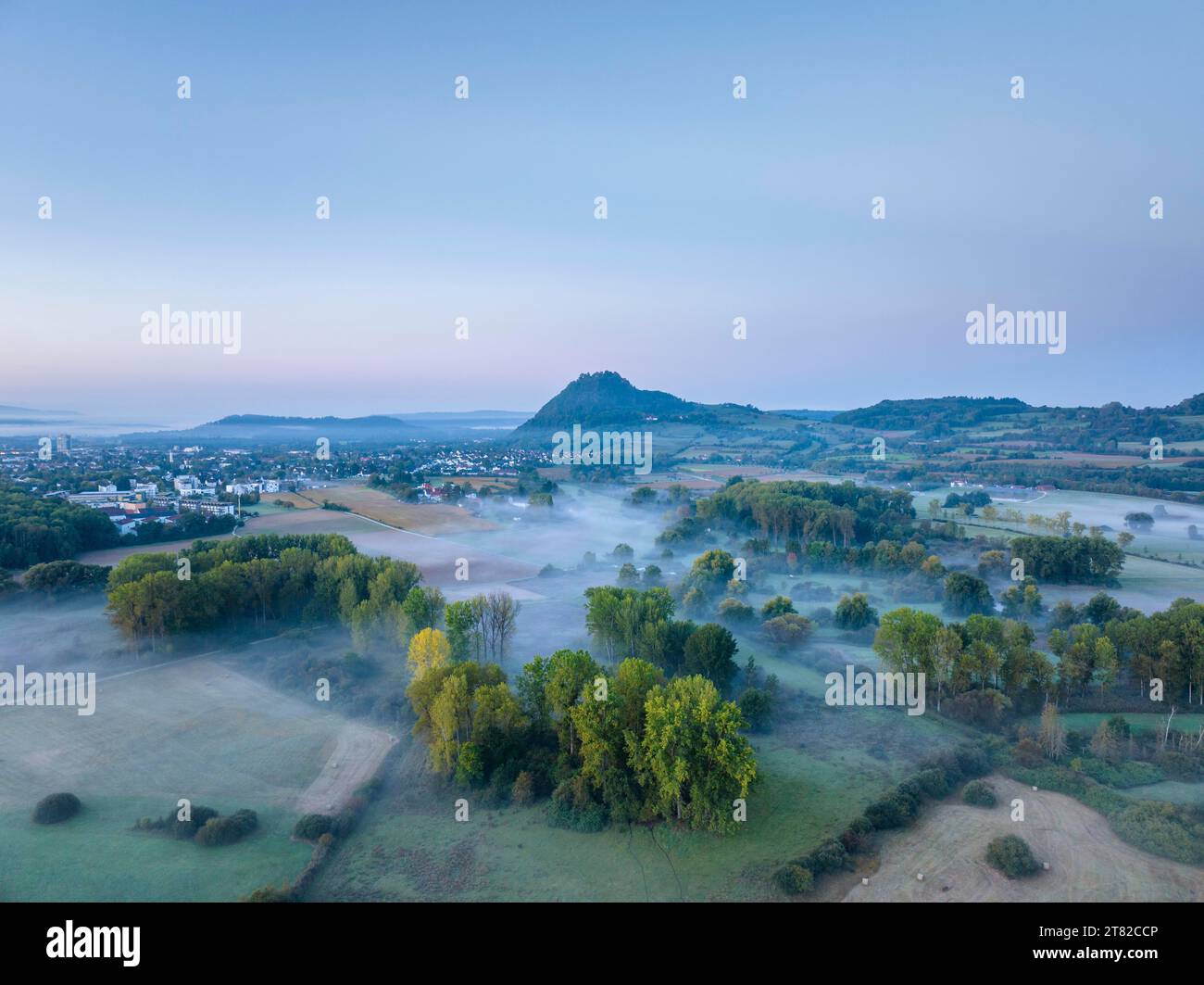 Aerial view of the Hausener Aachried, reed landscape in the Hegau with ...