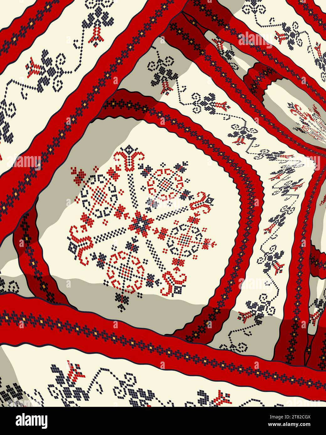 Romanian traditional background, vector illustration Stock Photo - Alamy