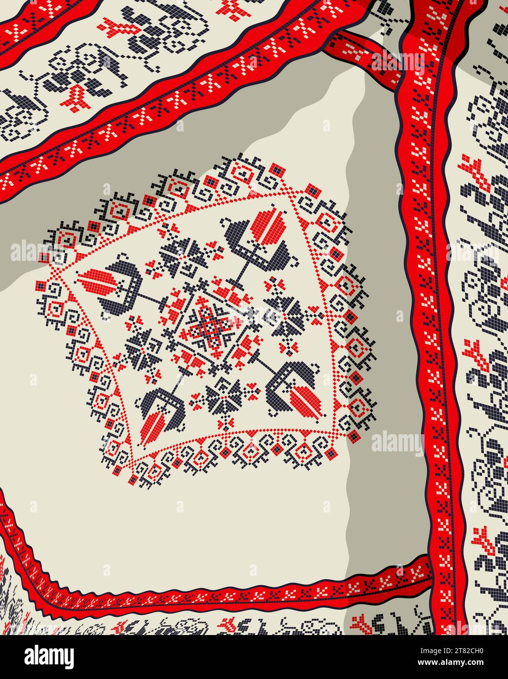 Romanian traditional background, vector illustration Stock Photo - Alamy