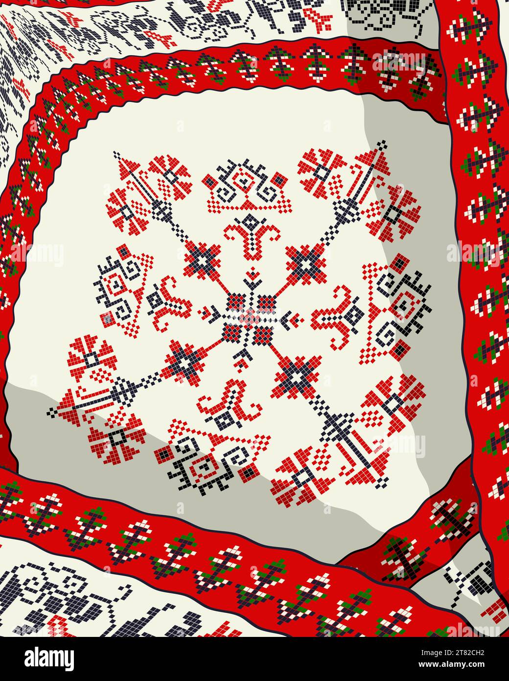 Romanian traditional background, vector illustration Stock Photo - Alamy