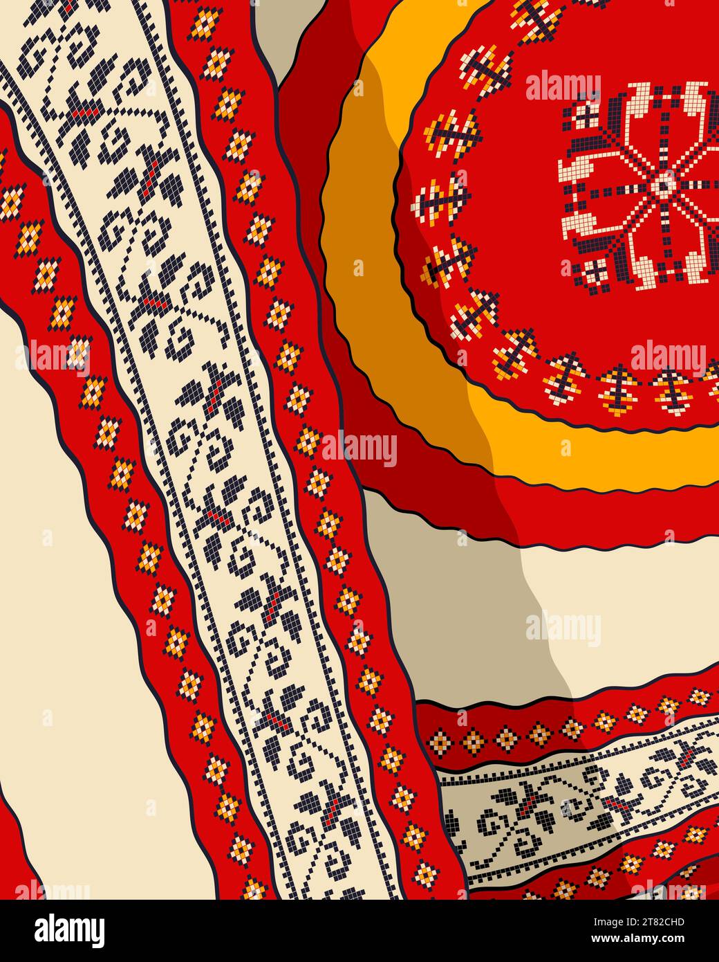 Romanian traditional background, vector illustration Stock Photo - Alamy