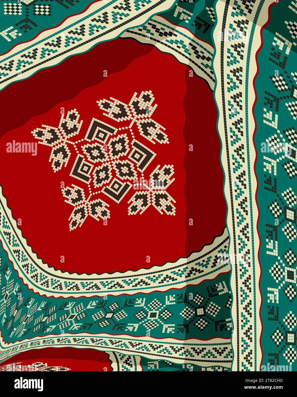 Romanian traditional background, vector illustration Stock Photo - Alamy