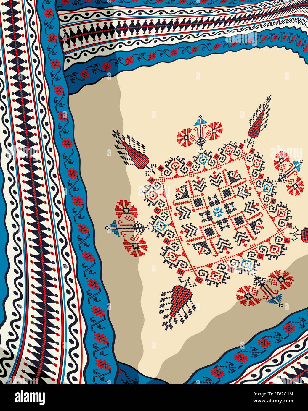 Romanian traditional background, vector illustration Stock Photo - Alamy