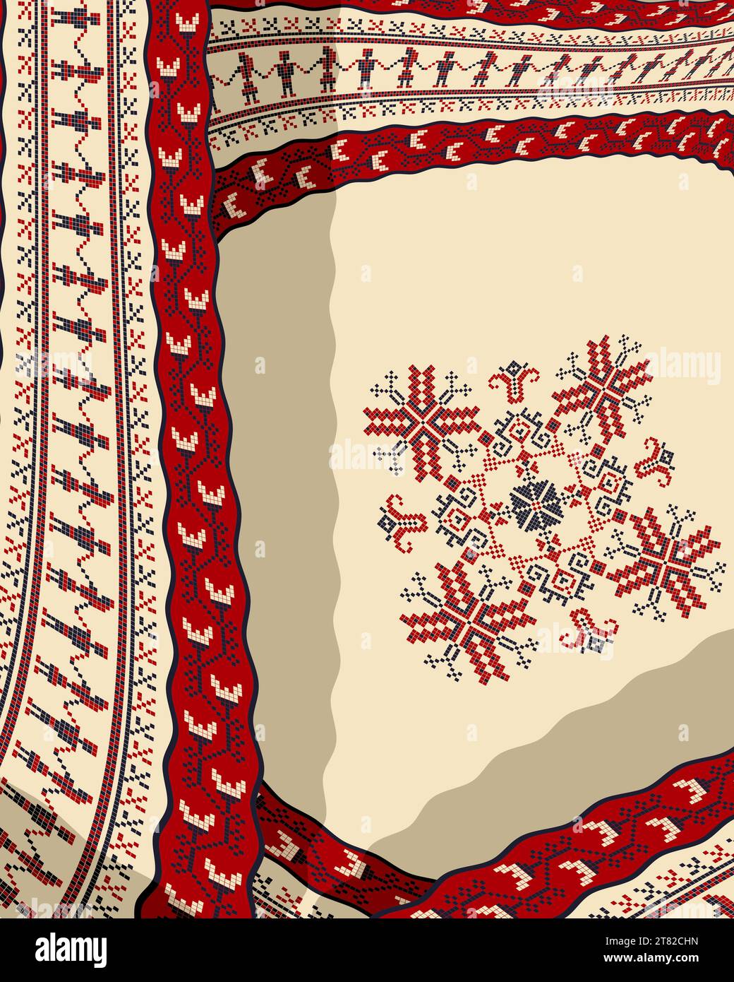 Romanian traditional background, vector illustration Stock Photo - Alamy