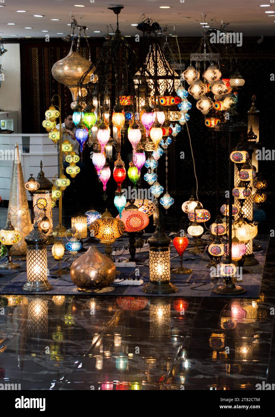 Mosaic Ottoman lamps from Grand Bazaar in Istanbul Stock Photo - Alamy