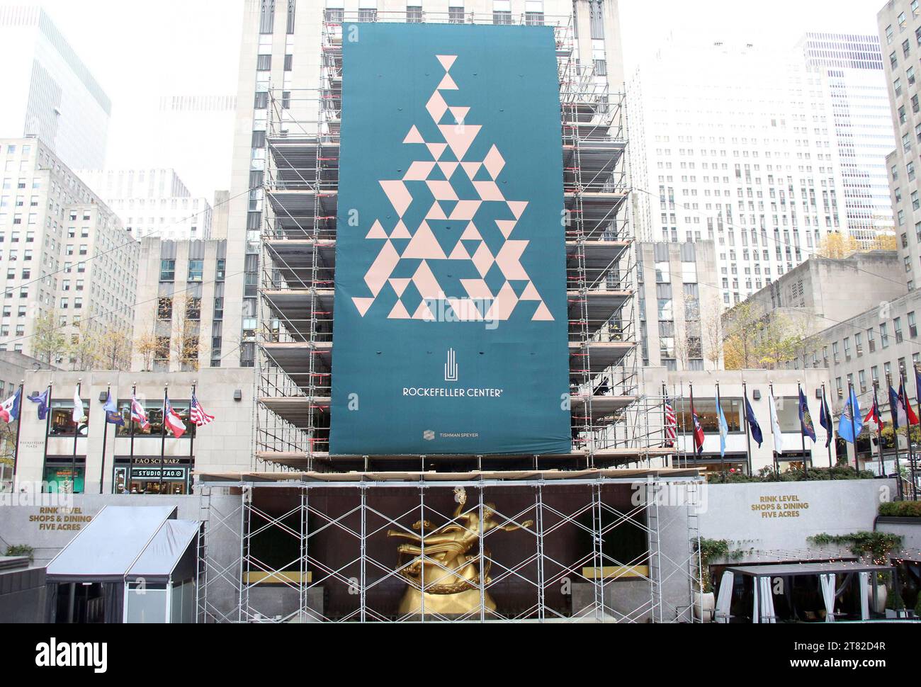 NEW YORK, NY- NOVEMBER 17: View of scaffolding surrounding the ...