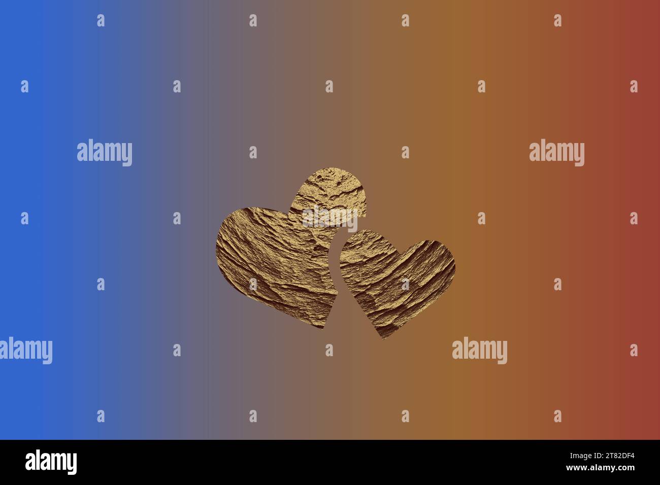 Two connected hearts for Valentine Day love concept Stock Photo - Alamy