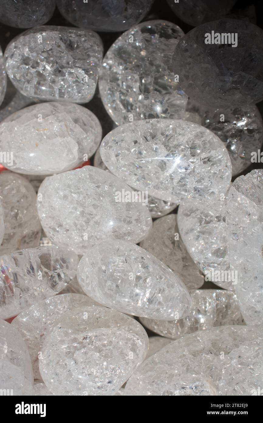 Crystallized quartz (rock-crystal) gem stone as natural mineral rock ...