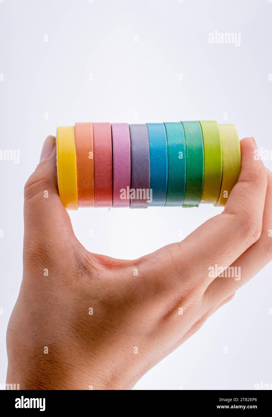 Colorful insulating adhesive tapes on white background Stock Photo - Alamy