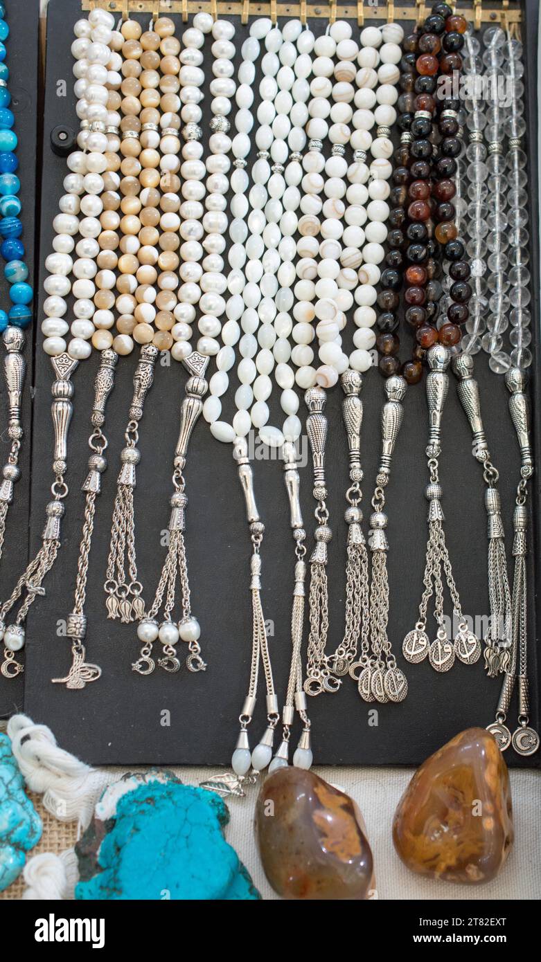Set of praying beads of various colors and semi precious stones Stock ...