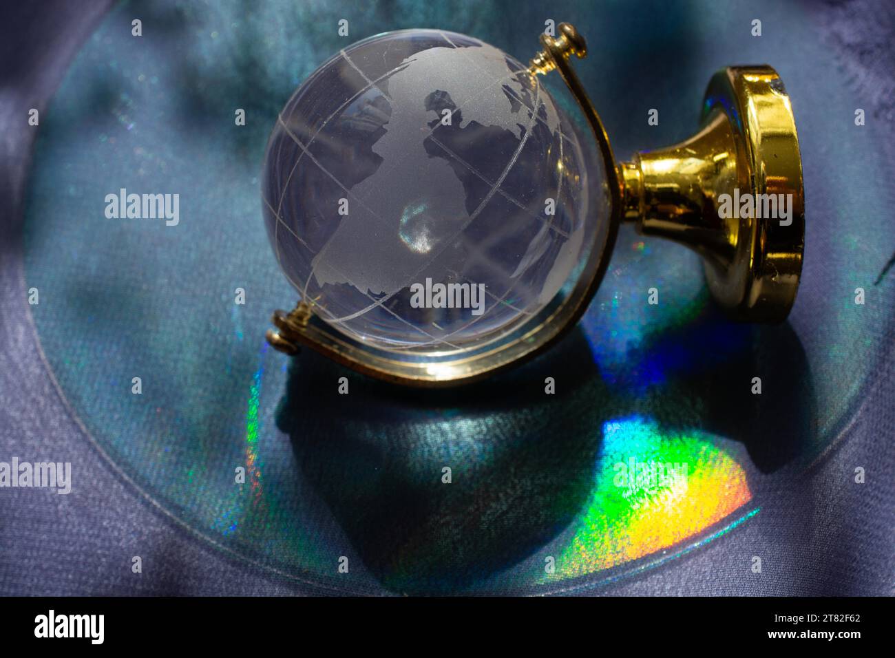 World globe cystal glass Global business and ecology concept Stock ...