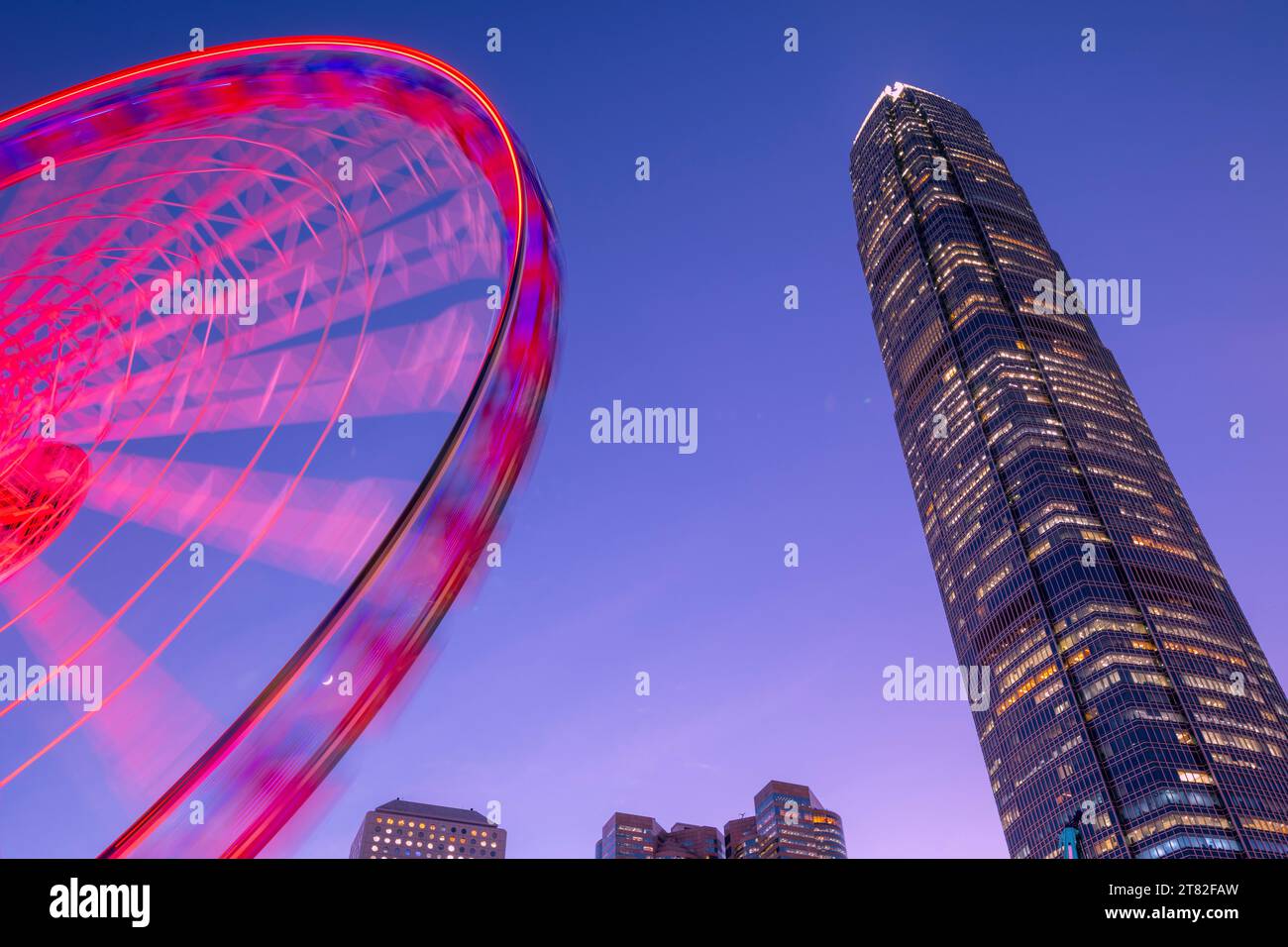 Hong Kong observation wheel and the International Finance Centre, IFC2 ...