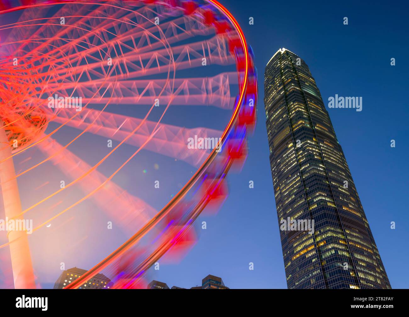 Hong Kong observation wheel and the International Finance Centre, IFC2 ...