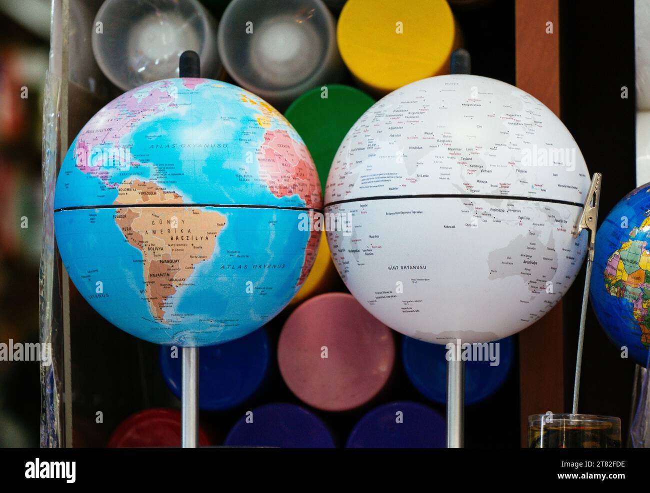 World globe model. Global business and ecology concept Stock Photo - Alamy
