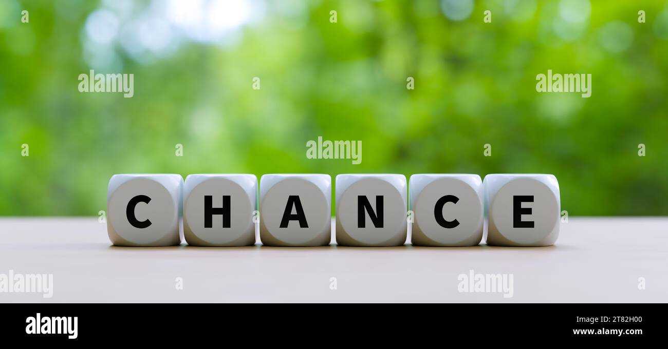 White letter block with "Chance" written on it, 3d rendering Stock ...
