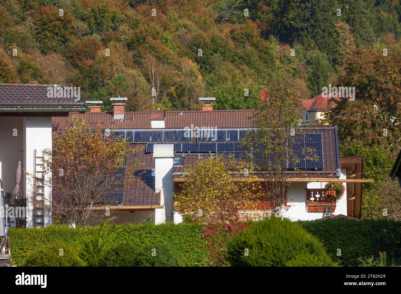 Residential building with solar roof, Garmisch-Partenkirchen, Upper ...