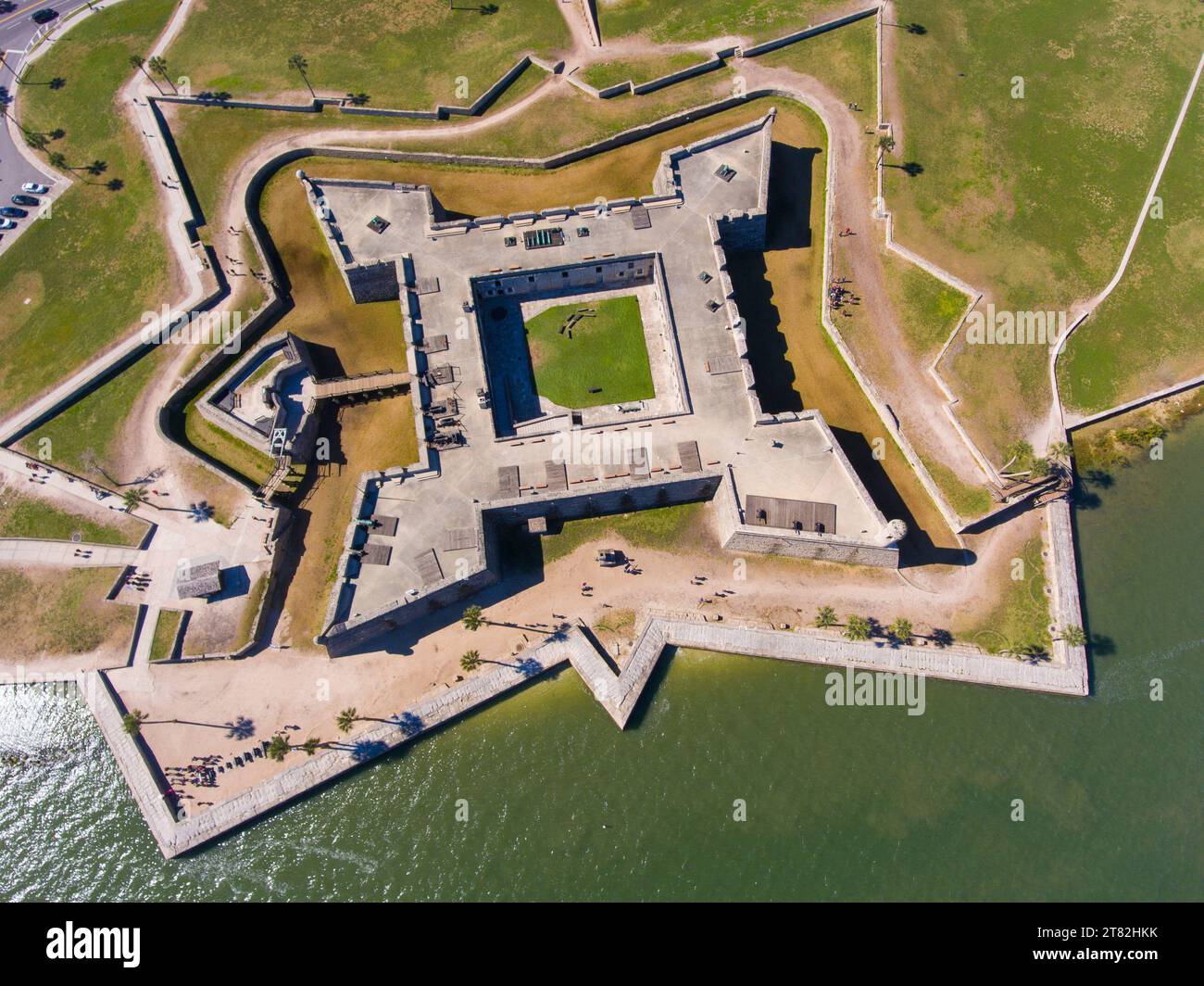 Castillo de San Marcos aerial view in St. Augustine, Florida FL, USA ...