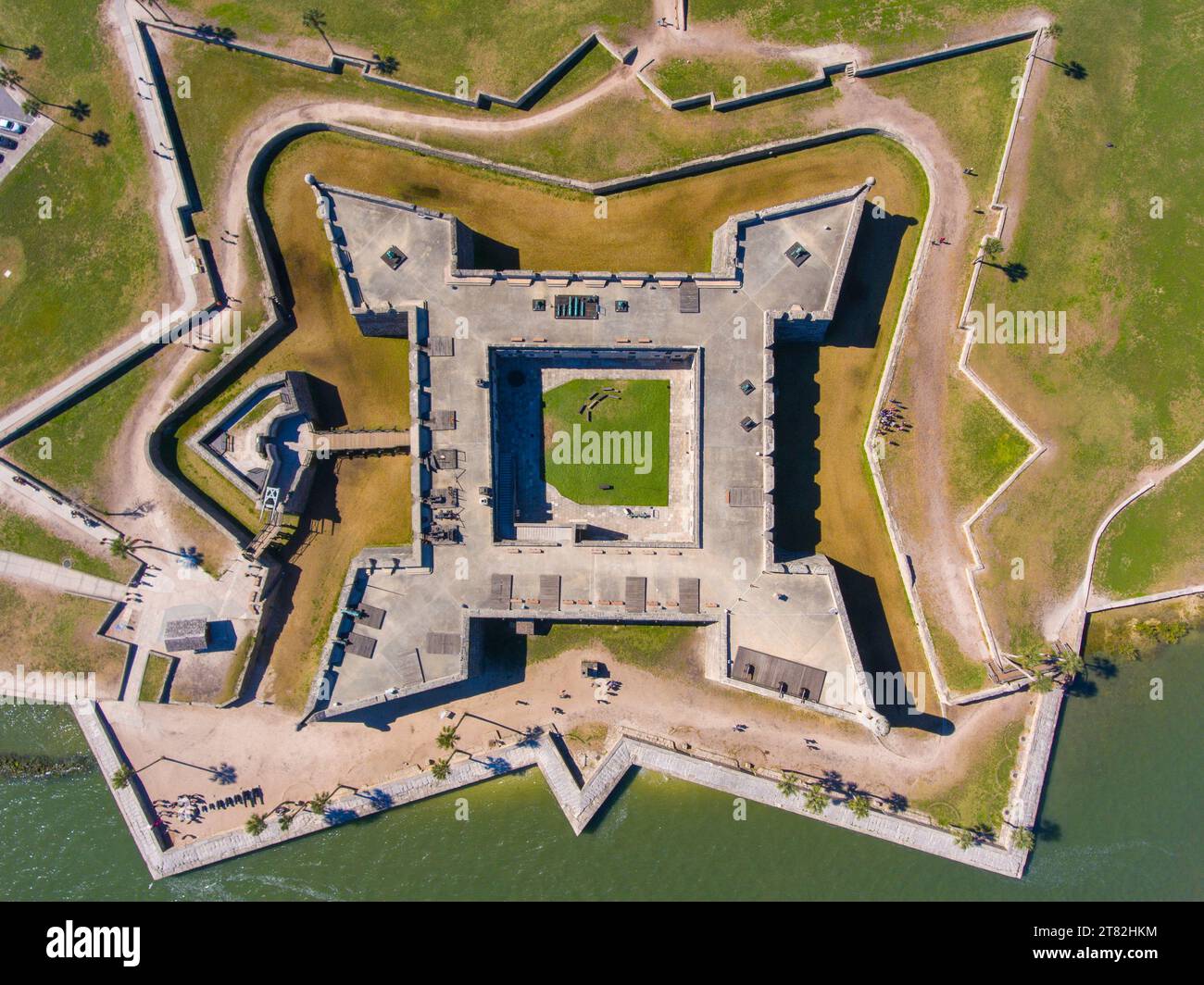 Castillo de San Marcos aerial view in St. Augustine, Florida FL, USA ...
