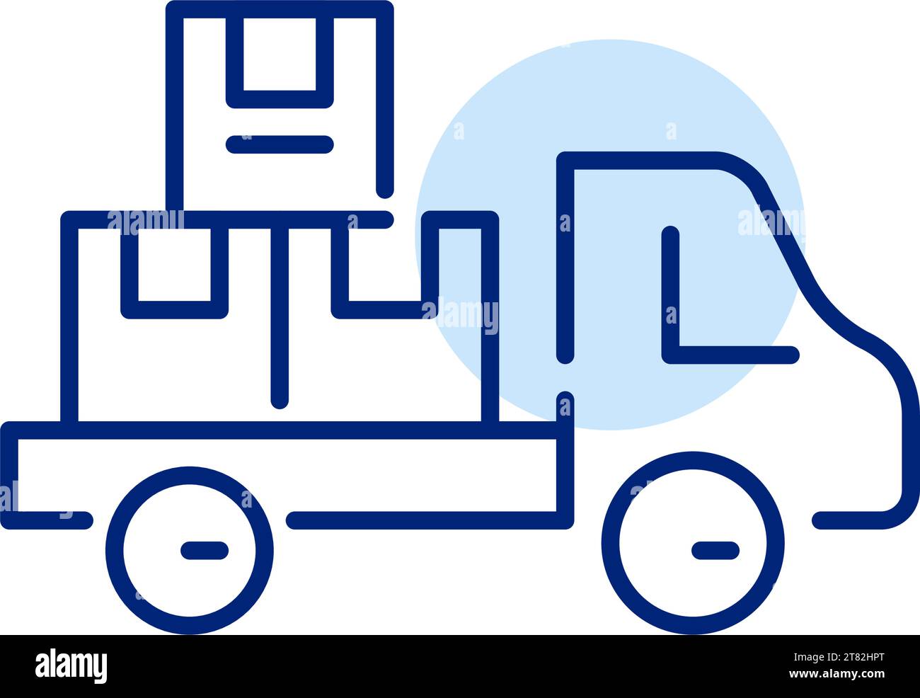 Open delivery truck with stack of parcels. Pixel perfect icon Stock ...