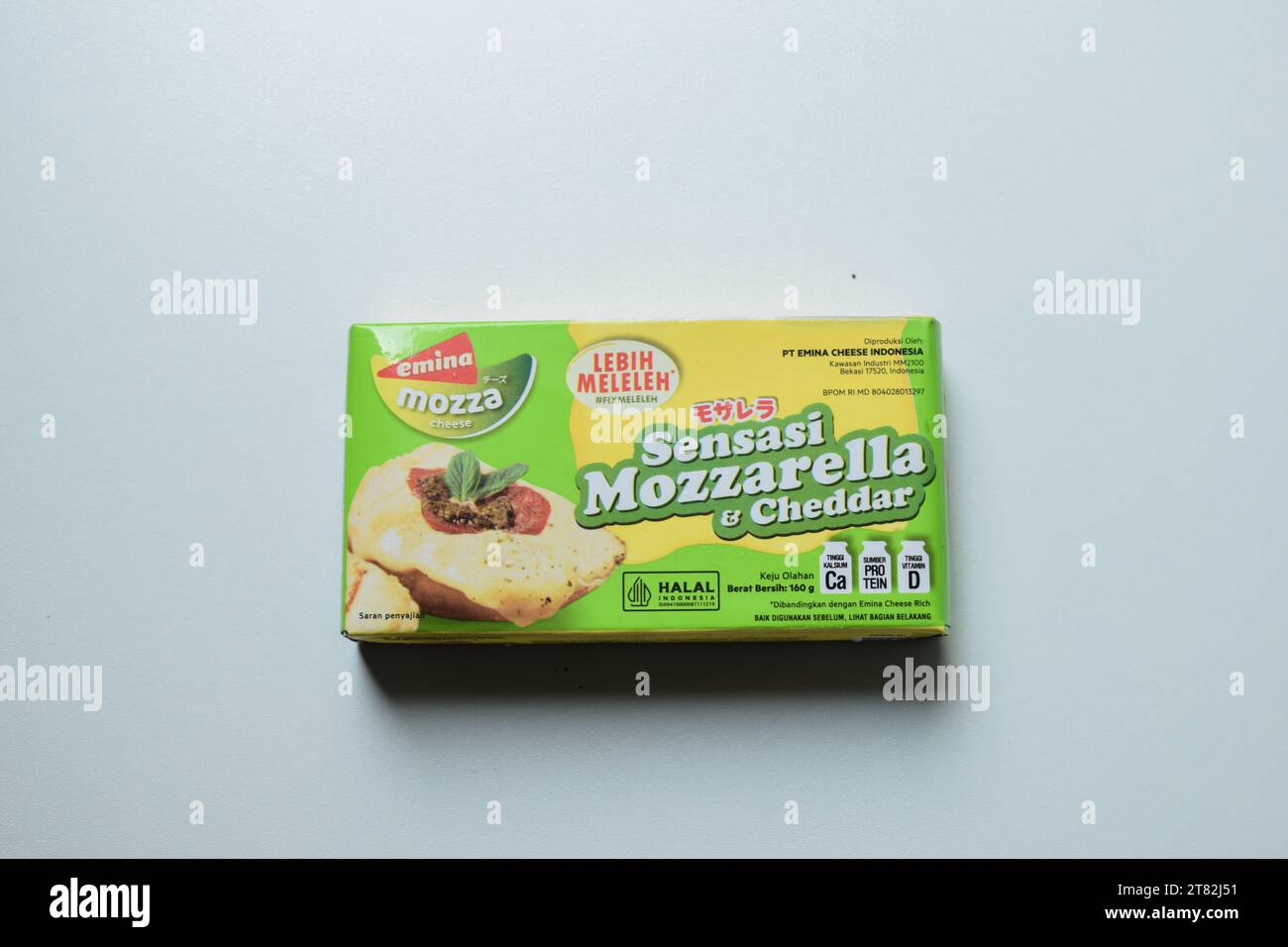 Bar of Emina Mozza Mozzarella and Cheddar Cheese. Bekasi, Indonesia ...