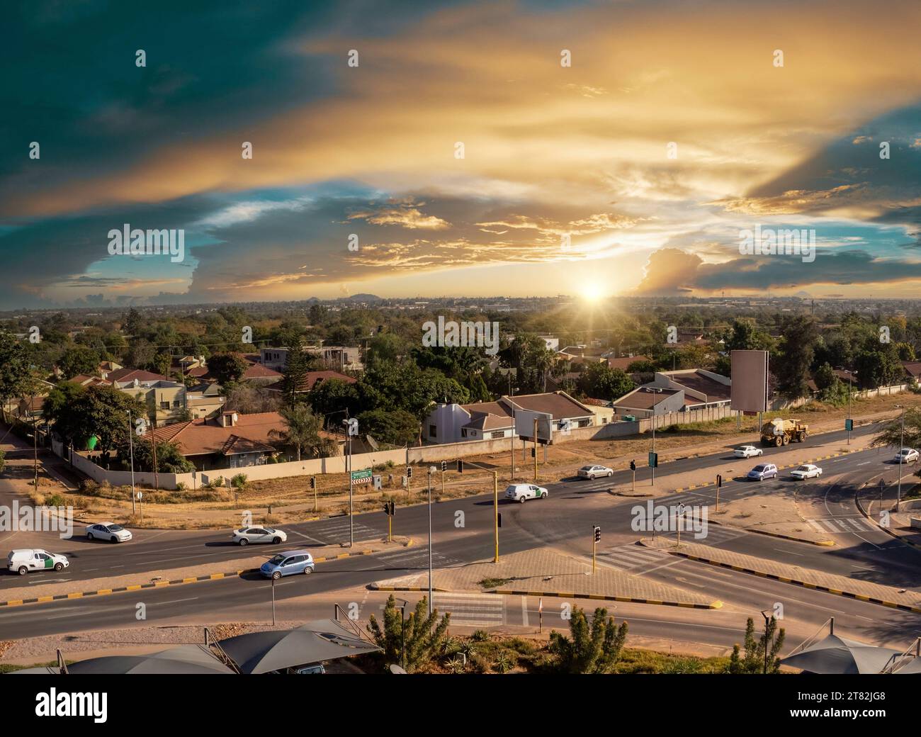 aerial view of Gaborone cityscape in CBD the new part of the city Stock ...