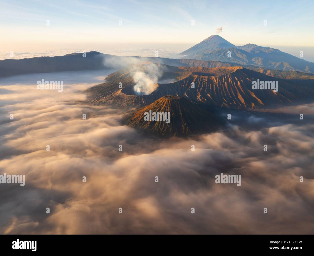 Aerial view Mountains at Bromo volcano during sunrise sky,Beautiful ...