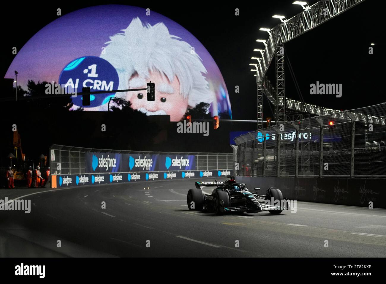 Mercedes driver George Russell, of Britain, drives during the final ...