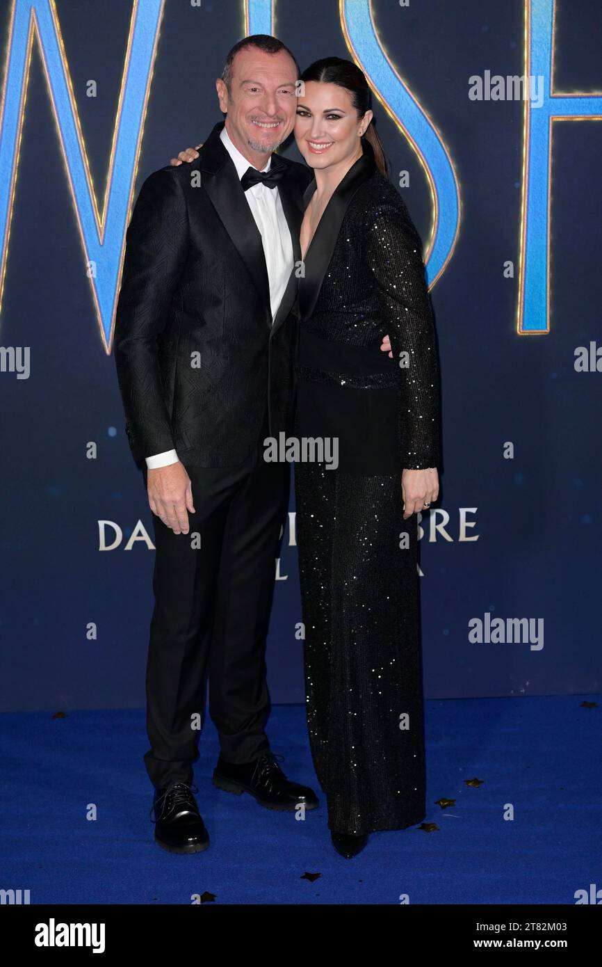 Rome, Italy. 17th Nov, 2023. Amadeus (l) and Giovanna Civitello (r ...