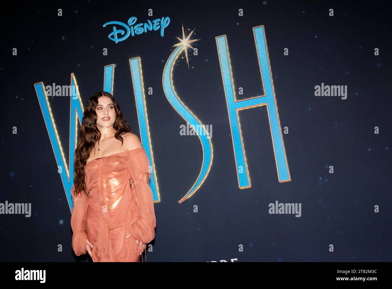 Italian singer Gaia attends the Italian premiere of "Wish" at Space ...