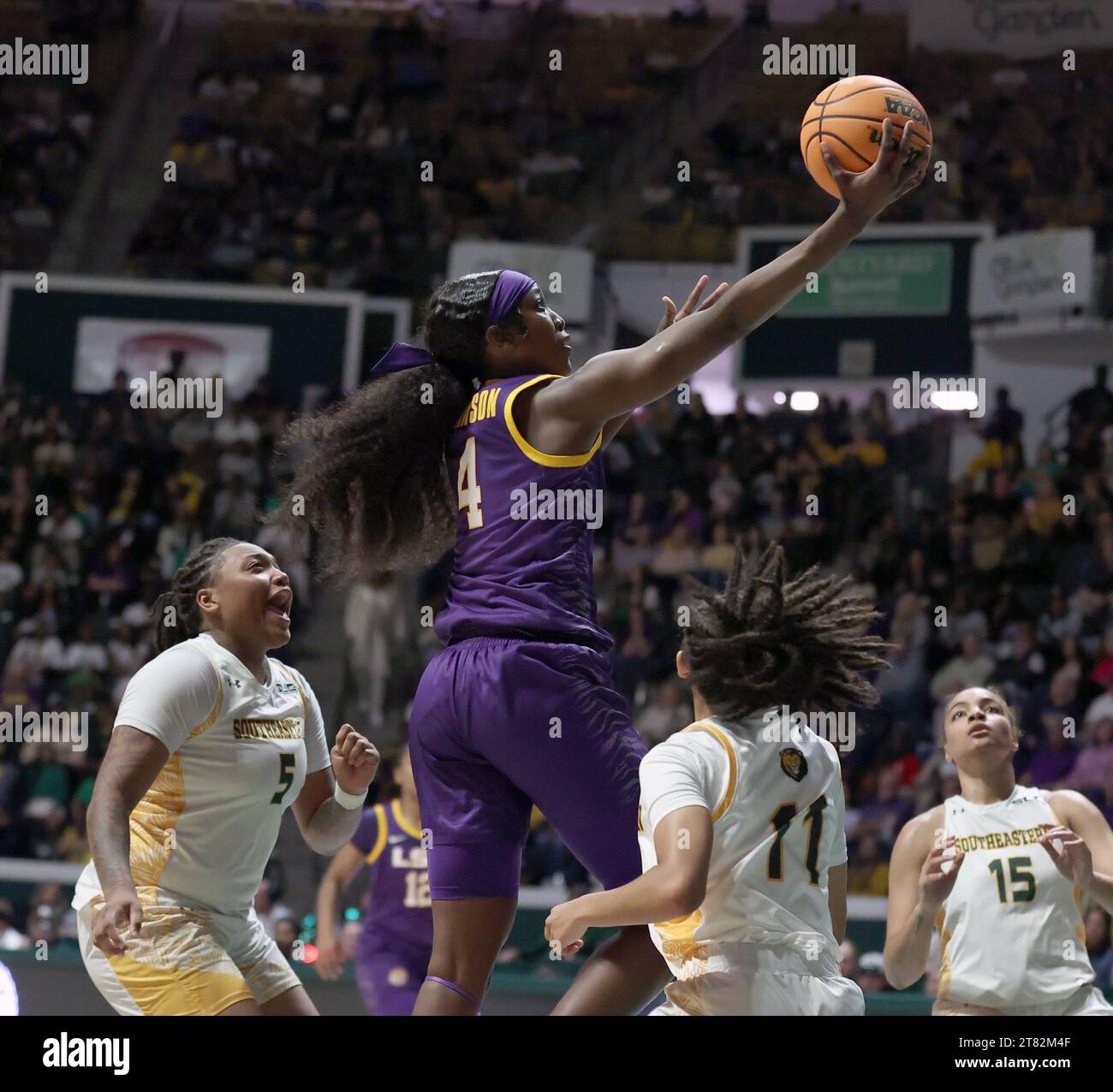 Hammond, USA. 17th Nov, 2023. LSU Lady Tigers guard Flau'jae Johnson (4 ...