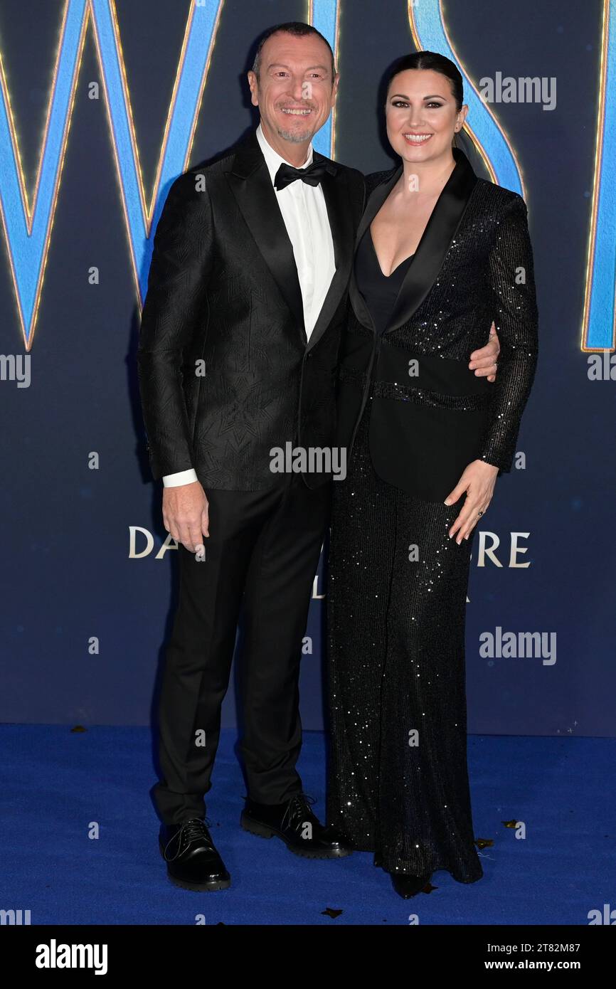 Rome, Italy. 17th Nov, 2023. Amadeus (l) and Giovanna Civitello (r ...