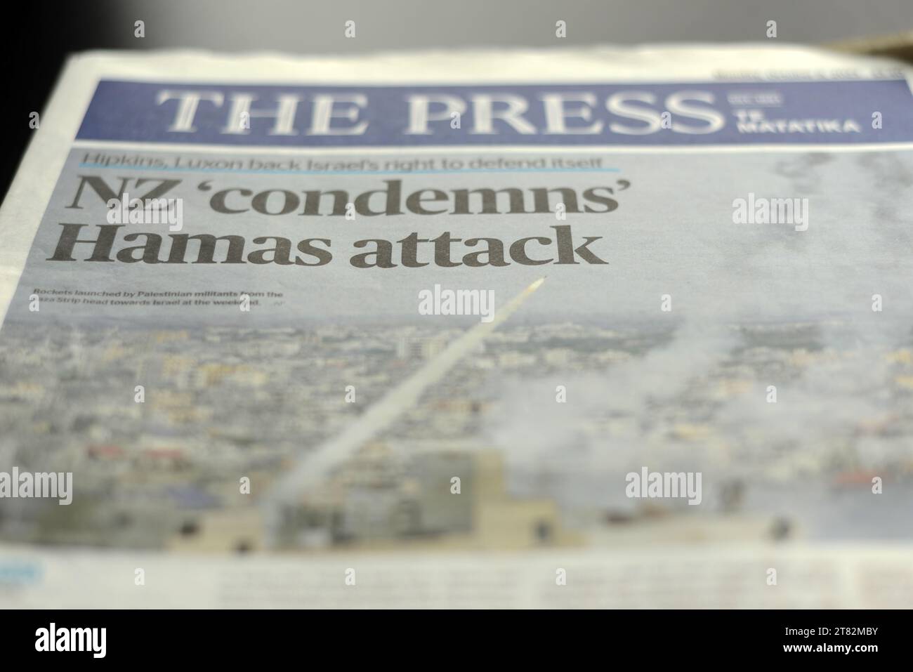 Christchurch, New Zealand, October 9, 2023: Headlines in The Press for ...