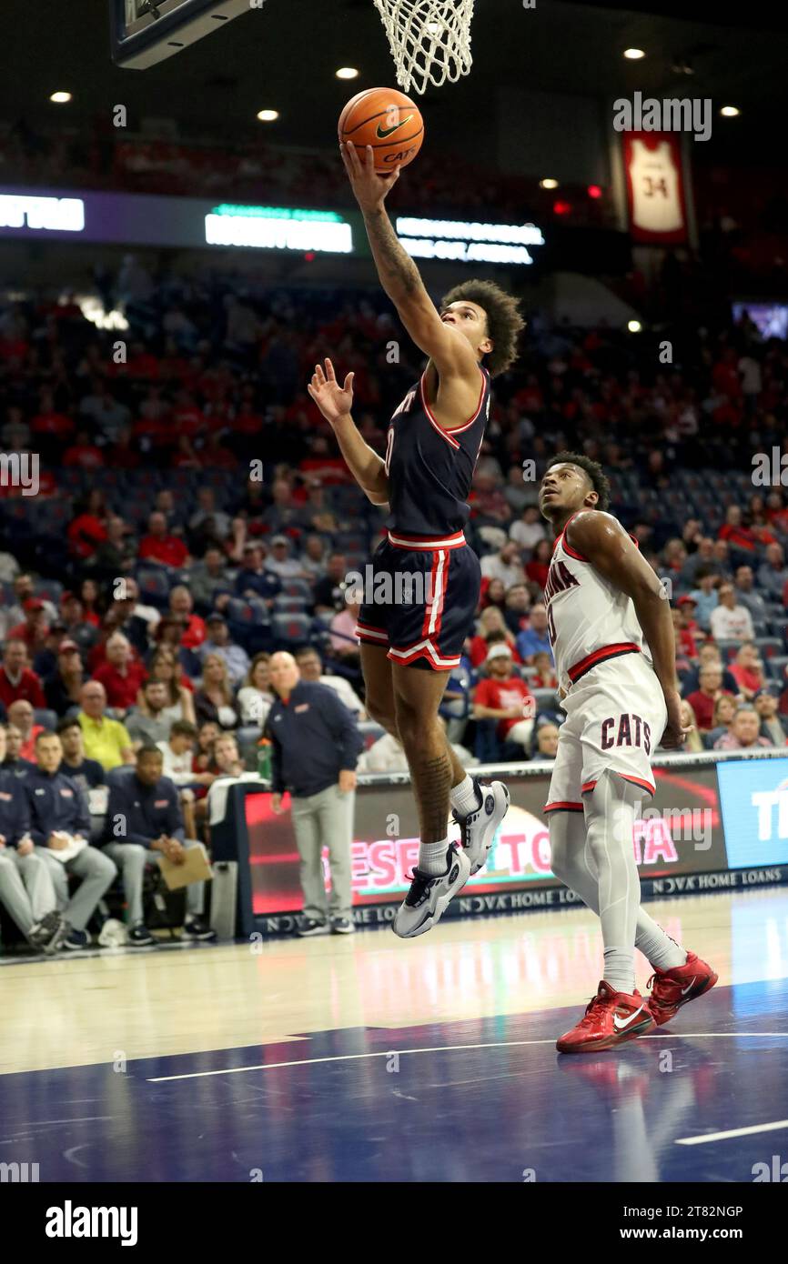 TUCSON, AZ - NOVEMBER 17: Belmont Bruins guard Ja'Kobi Gillespie #0 ...