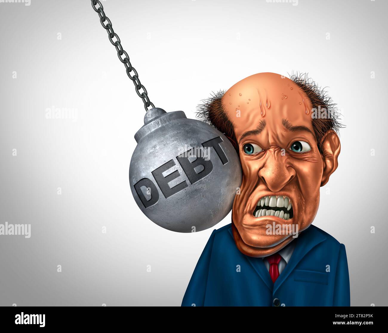 Debt Problem and credit crunch financial concept of the stress ...